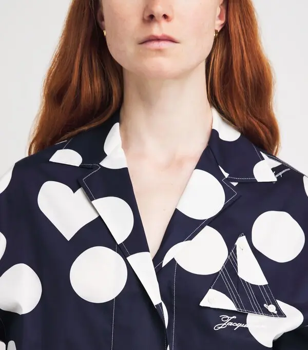 Jacquemus Cotton Polka Dot Shirt - Navy