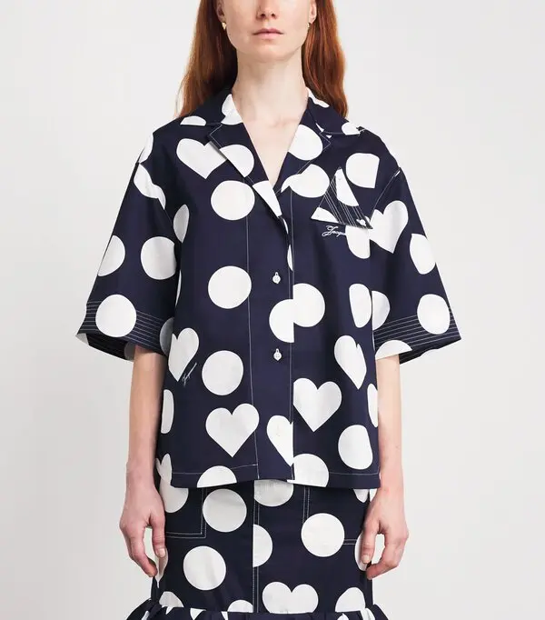 Jacquemus Cotton Polka Dot Shirt - Navy