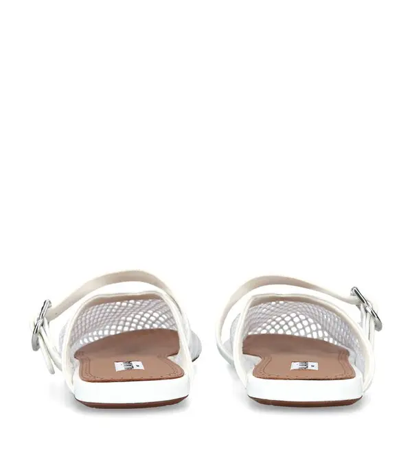 Alaïa Patent Leather Fishnet Mules - White