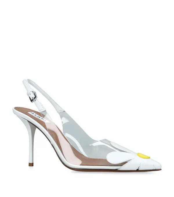 Alaïa Leather & Pvc Slingback Pumps - White
