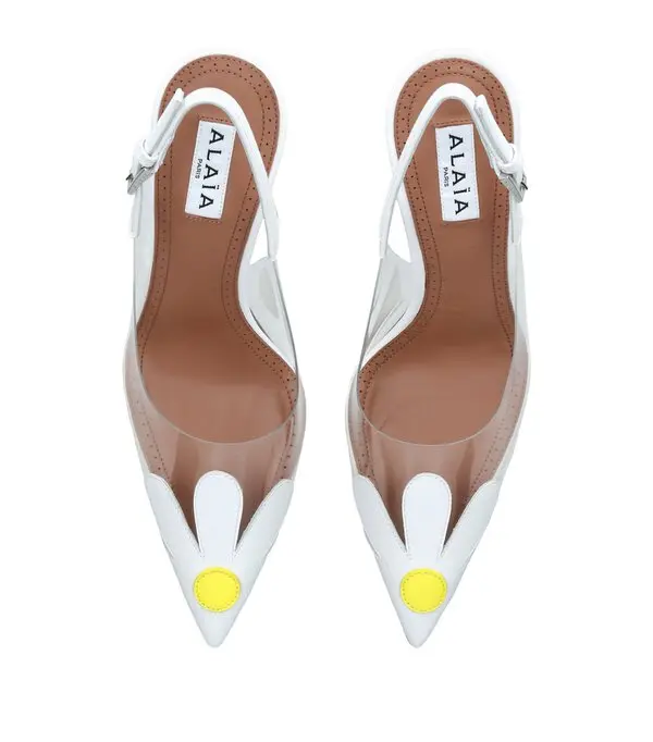 Alaïa Leather & Pvc Slingback Pumps - White