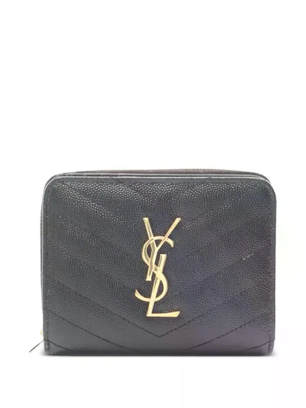 Saint Laurent 20s Logo-plaque Bi-fold Wallet - Black