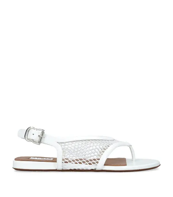 Alaïa Patent Leather Fishnet Slingback Sandals