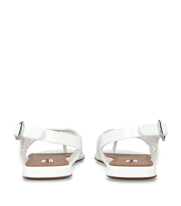 Alaïa Patent Leather Fishnet Slingback Sandals