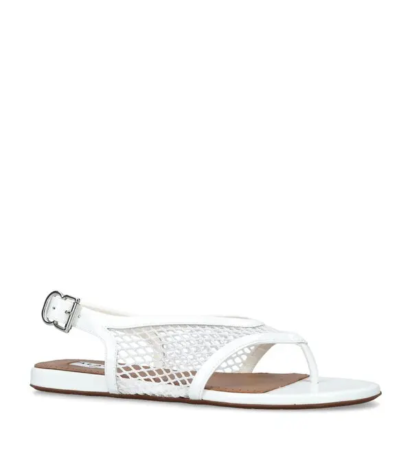 Alaïa Patent Leather Fishnet Slingback Sandals