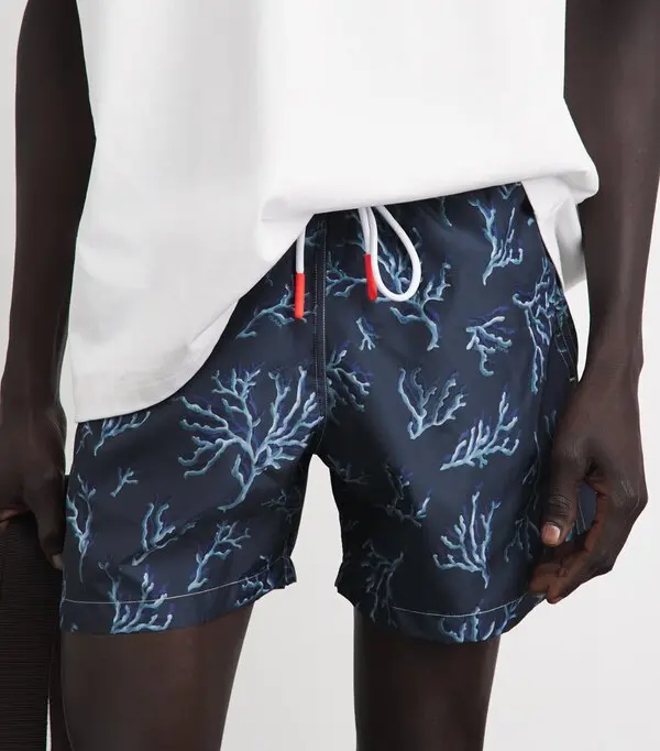 Isaia Coral Print Swim Shorts