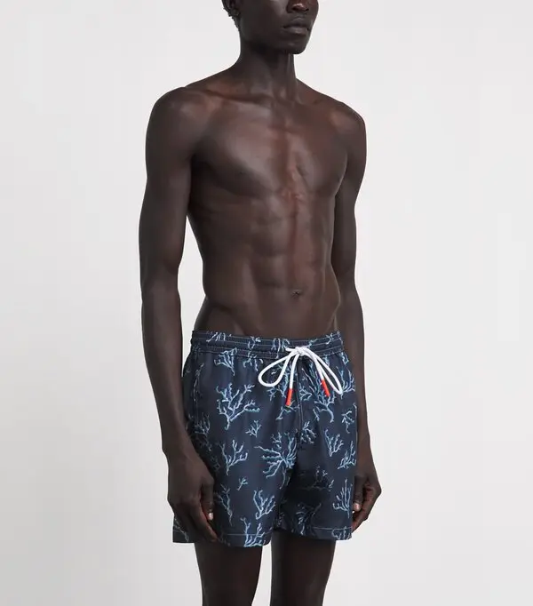 Isaia Coral Print Swim Shorts