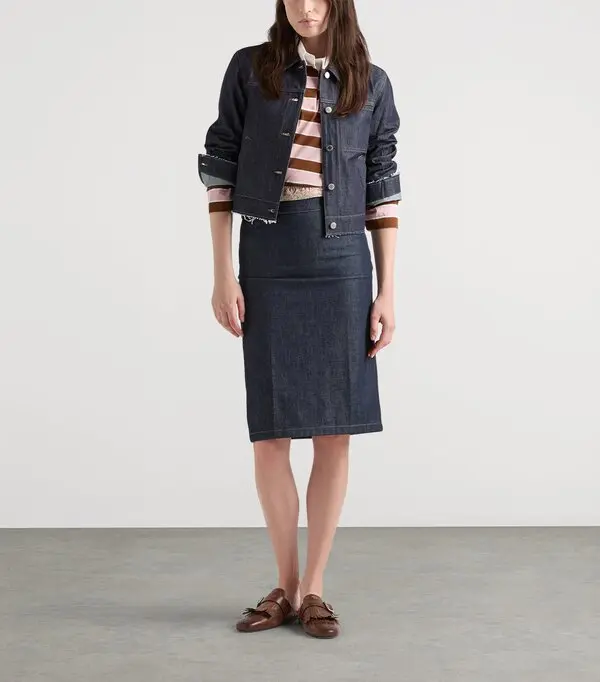 Prada Denim Midi Pencil Skirt