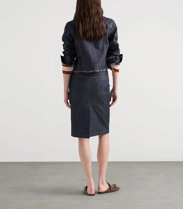 Prada Denim Midi Pencil Skirt