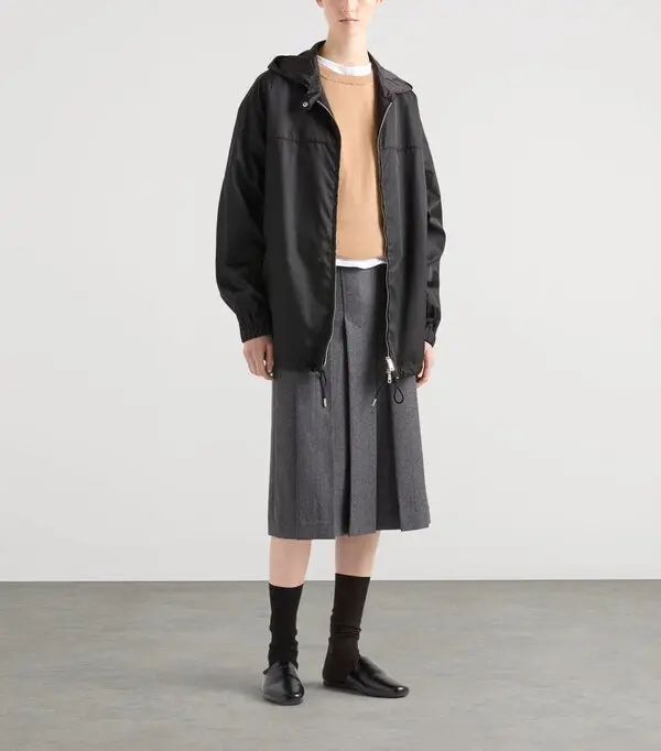 Prada Re-nylon Hooded Jacket With Belt