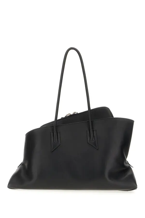Attico Black Leather Shopper Bag - Multicolor