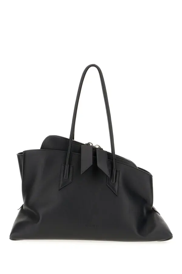 Attico Black Leather Shopper Bag - Multicolor