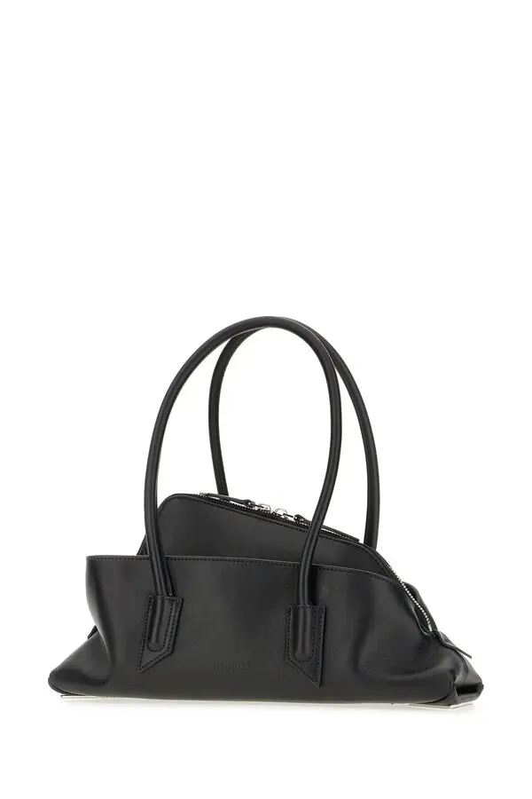 Attico Black Leather Shopper Bag