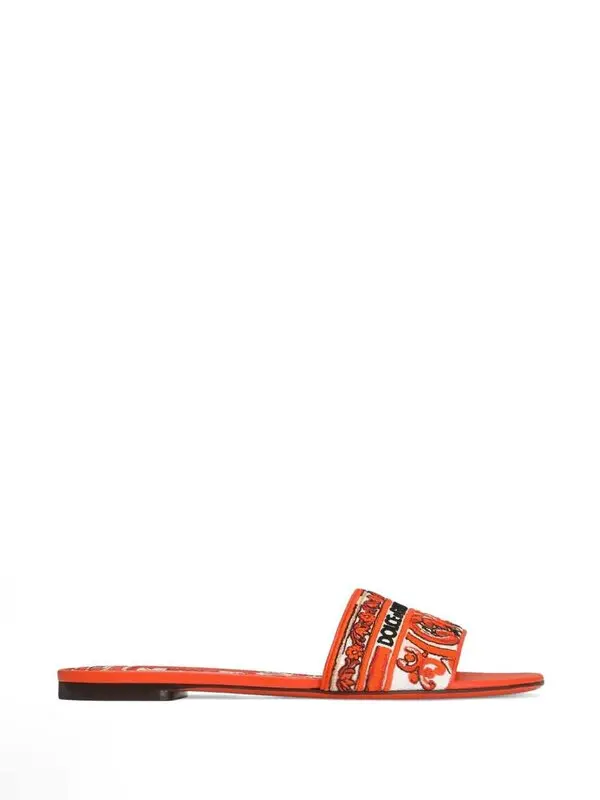 Dolce & Gabbana Slippers With Majolica Embroidery - Multicolor