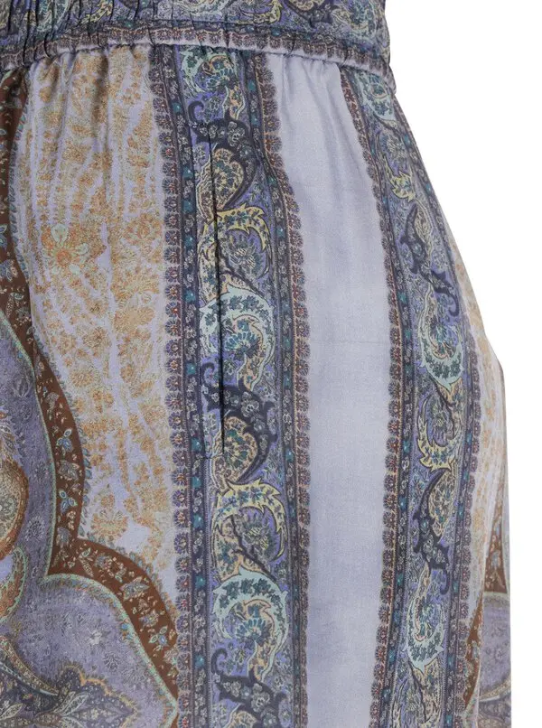 Zimmermann Wanderlust" Silk Printed Wide Leg Pants - Multicolor