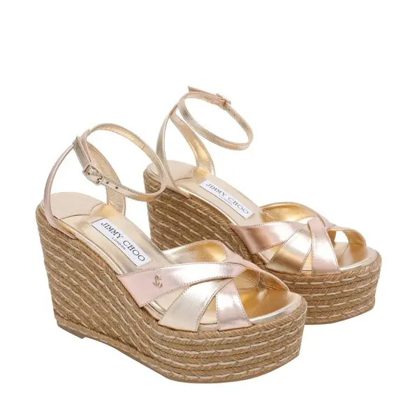 JIMMY CHOO Korra Wedge Sandals - Gold