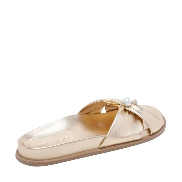 JIMMY CHOO Rafi Flat Sandals - Gold