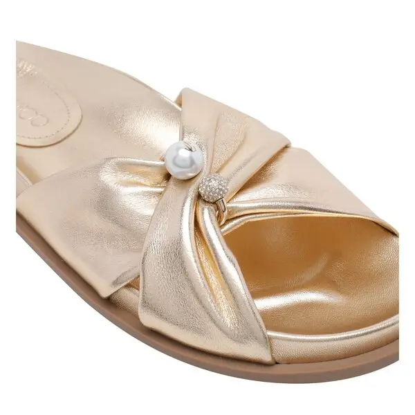 JIMMY CHOO Rafi Flat Sandals - Gold