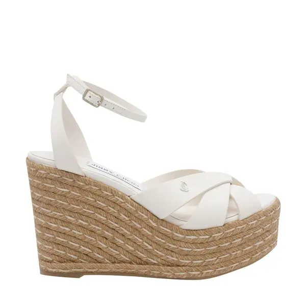 JIMMY CHOO Korra Rope Wedge Sandals - White