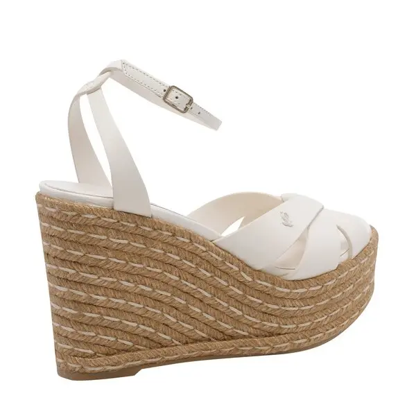 JIMMY CHOO Korra Rope Wedge Sandals - White