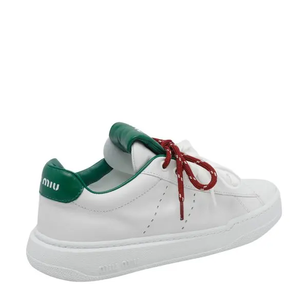 Miu Miu Leather Effect Sneakers - White