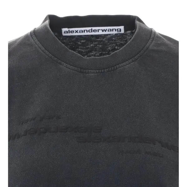 Alexander Wang Shrunken Mirrored Logo T-shirt