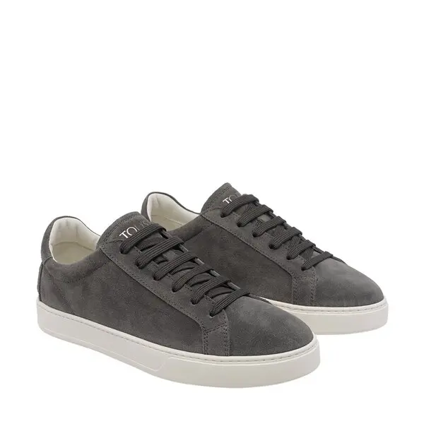 TOD'S Beige Suede Lace-up Sneakers - Gray
