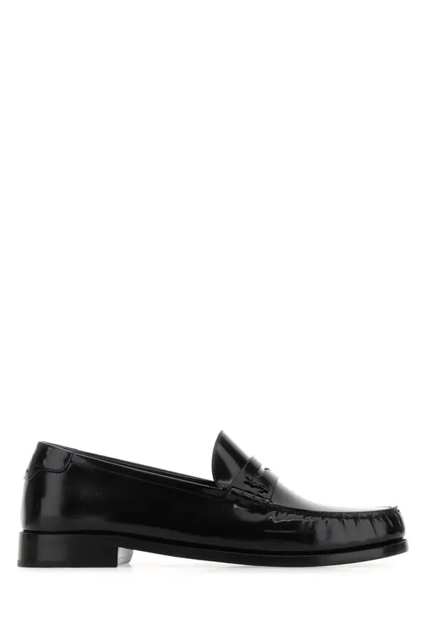 Saint Laurent Leather Magnum Loafers - Black