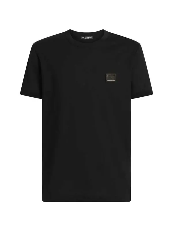 Dolce & Gabbana Cotton T-shirt With Logo Plaque