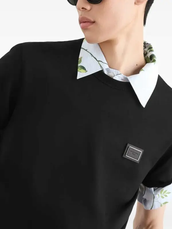 Dolce & Gabbana Cotton T-shirt With Logo Plaque