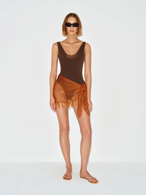 REFORMATION Pontia One Piece Swimsuit - Brown
