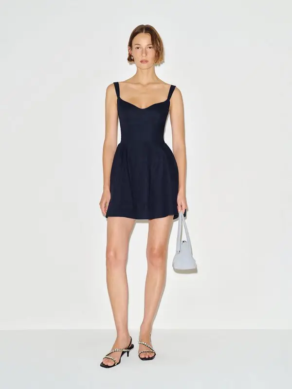 REFORMATION Birdie Linen Mini Dress - Blue