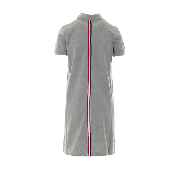 Thom Browne Grey Cotton Polo Dress With Signature Stripes