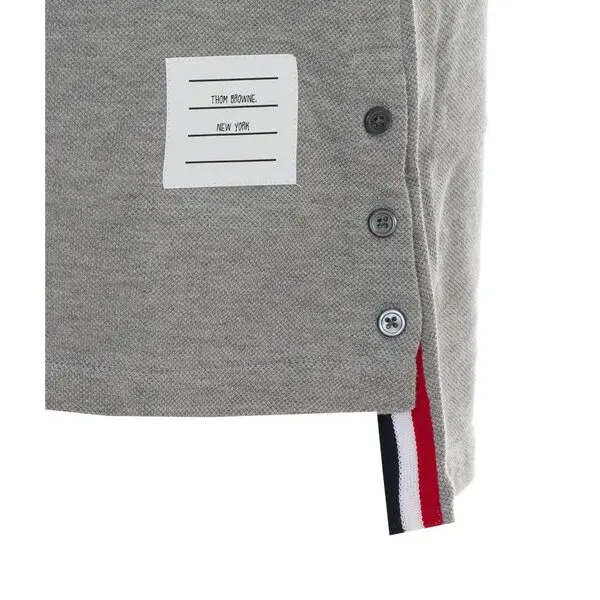 Thom Browne Grey Cotton Polo Dress With Signature Stripes