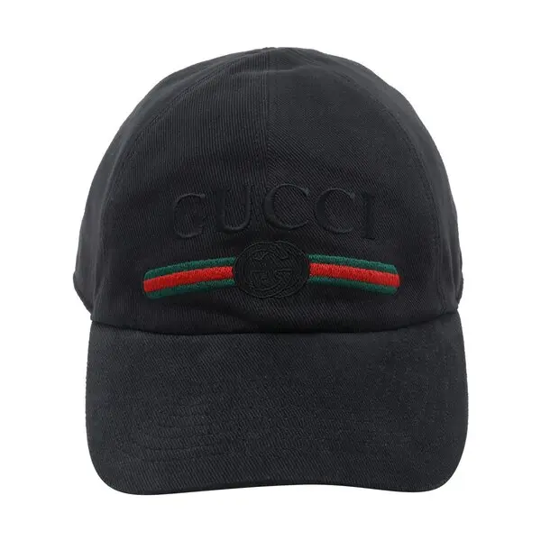 Gucci Embroidered Logo Baseball Cap - Black