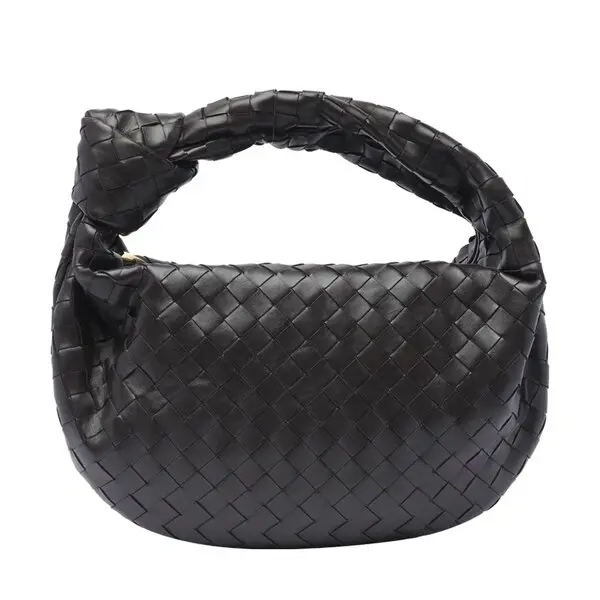 Bottega Veneta Small Jodie Woven Lamb Leather Top Handle Bag - Brown