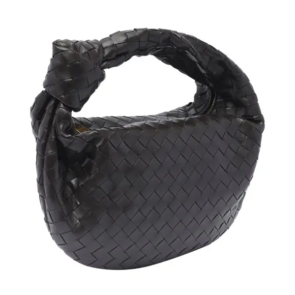 Bottega Veneta Small Jodie Woven Lamb Leather Top Handle Bag - Brown