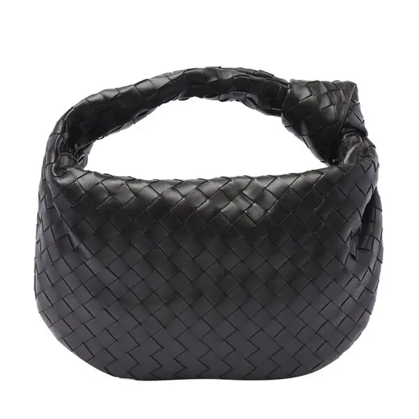 Bottega Veneta Small Jodie Woven Lamb Leather Top Handle Bag - Brown