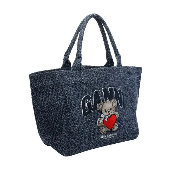 GANNI Medium Trapeze Denim Shopping Bag