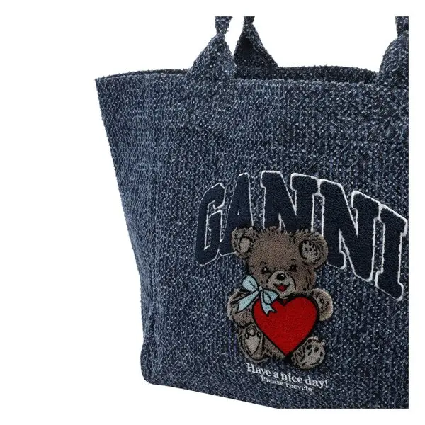 GANNI Medium Trapeze Denim Shopping Bag