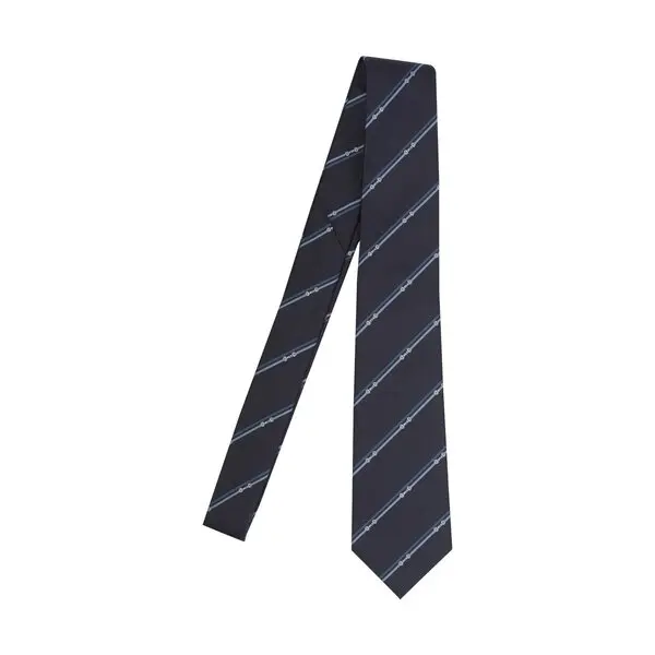 Gucci Jacquard Silk Tie With Diagonal Clamp