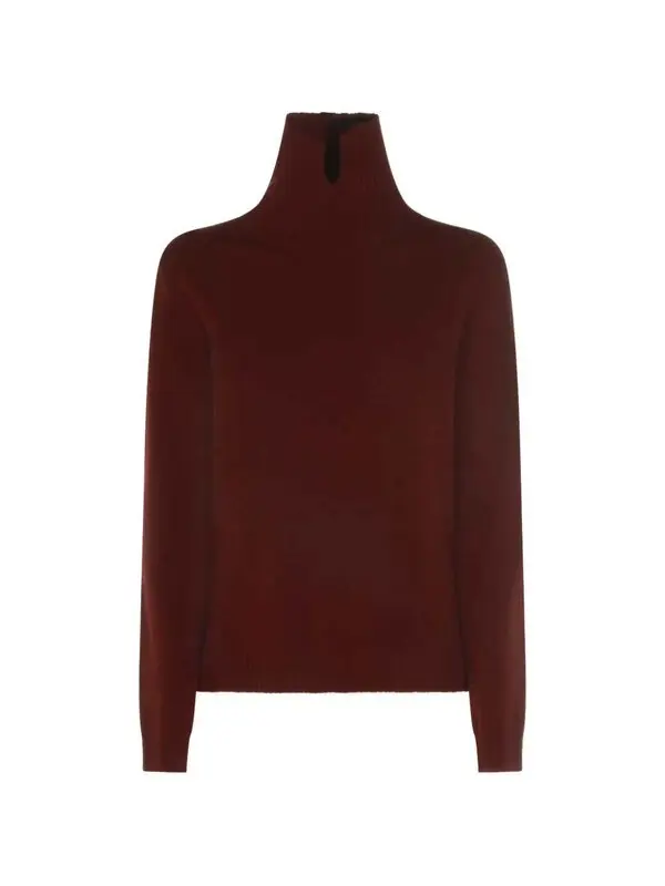 JIL SANDER Ribbed Turtleneck Sweater - Red