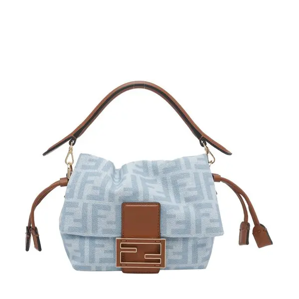 Fendi Small Mamma Baguette Denim Bag