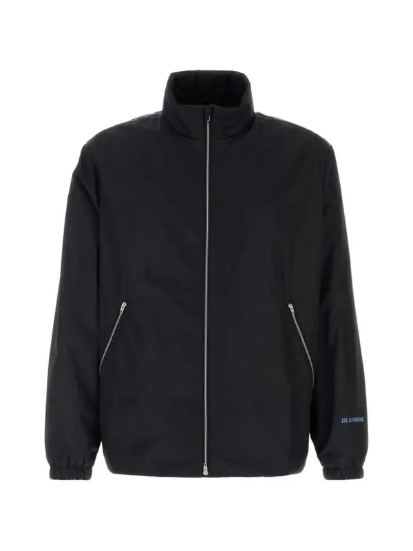 JIL SANDER Zip-up Jacket With Logo Print - Blue