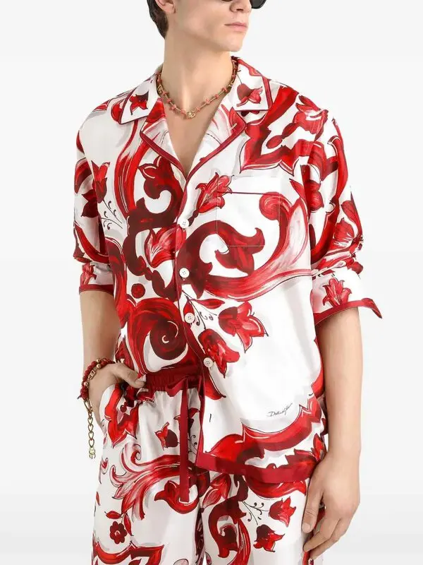 Dolce & Gabbana Vanity Twill Shirt With Majolica Print