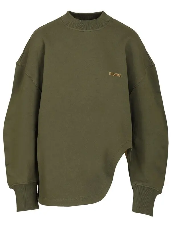 Attico Sweatshirt With Embroidered Logo - Green