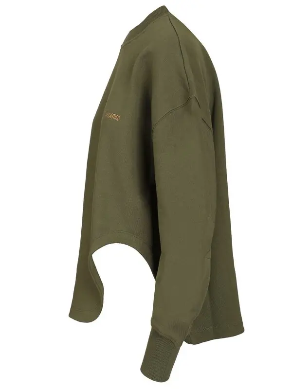 Attico Sweatshirt With Embroidered Logo - Green