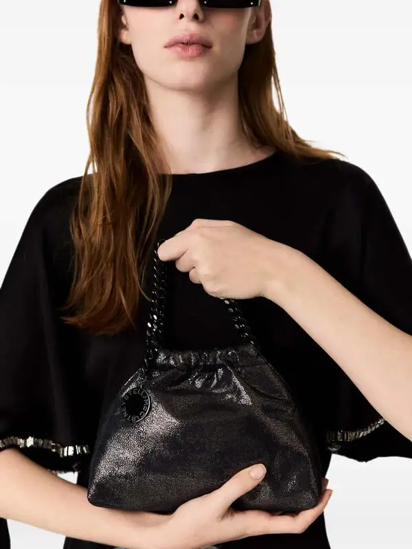 Stella McCartney Falabella Mini Tote Bag With Crackle Effect - Blue