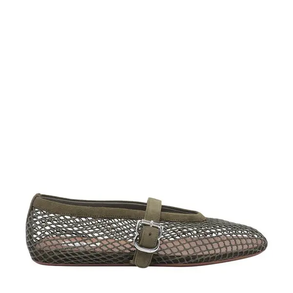 Alaïa Fishnet Flat Ballets - Green
