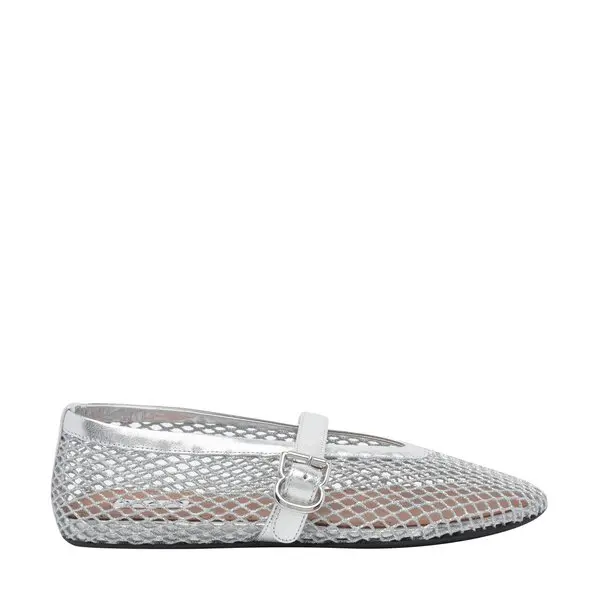 Alaïa Fishnet Flat Ballets - Silver